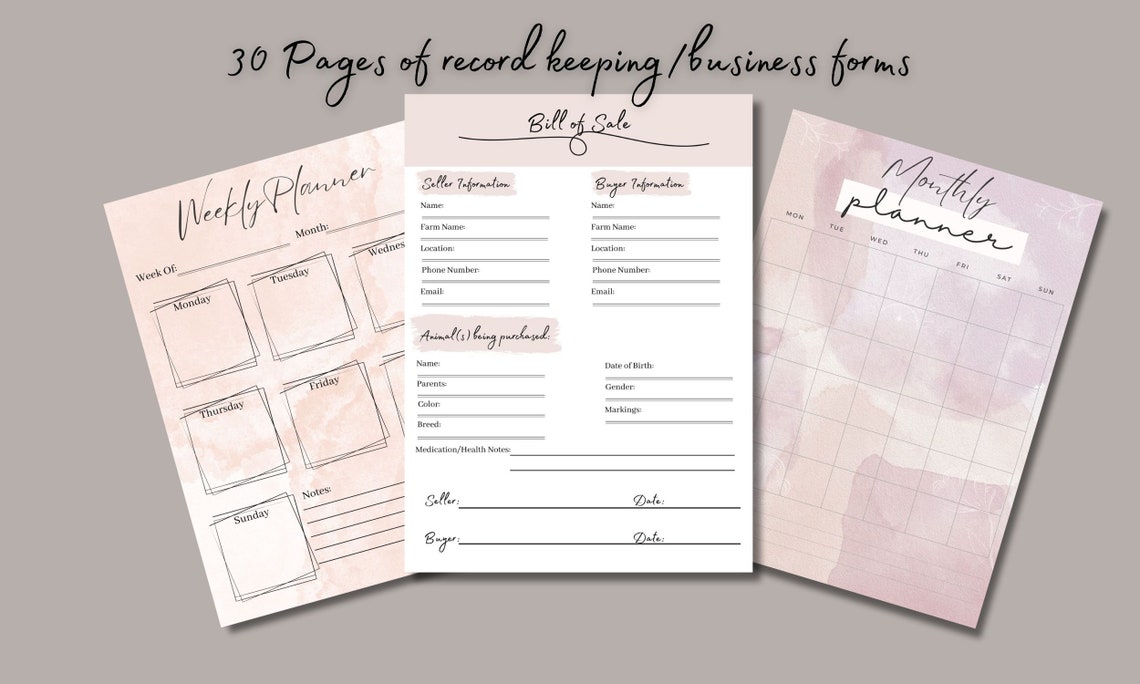 Goat Records Keeping Book, Goat Logbook, Homestead Records, Instant ...