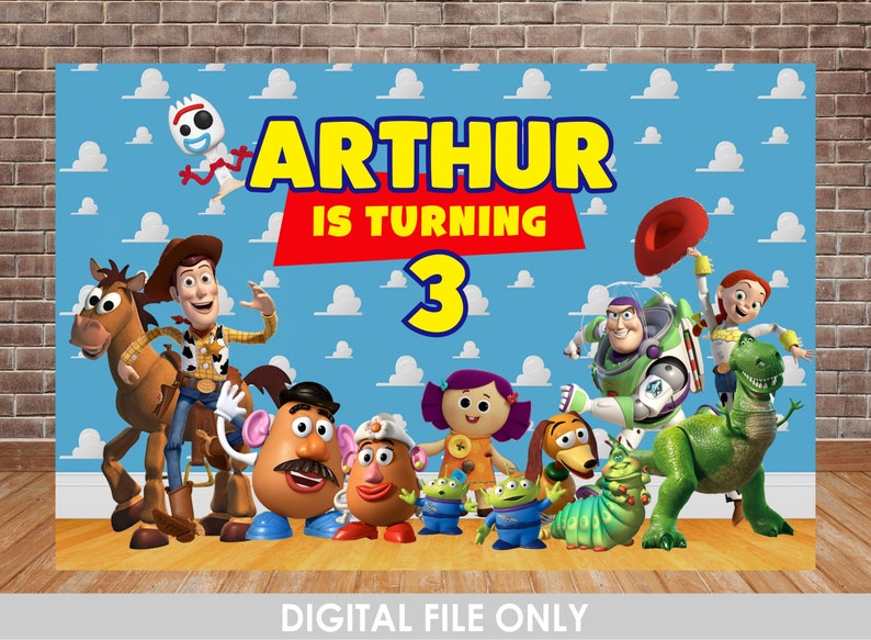 Toy Story Birthday Backdrop Toy Story Birthday Banner - Etsy