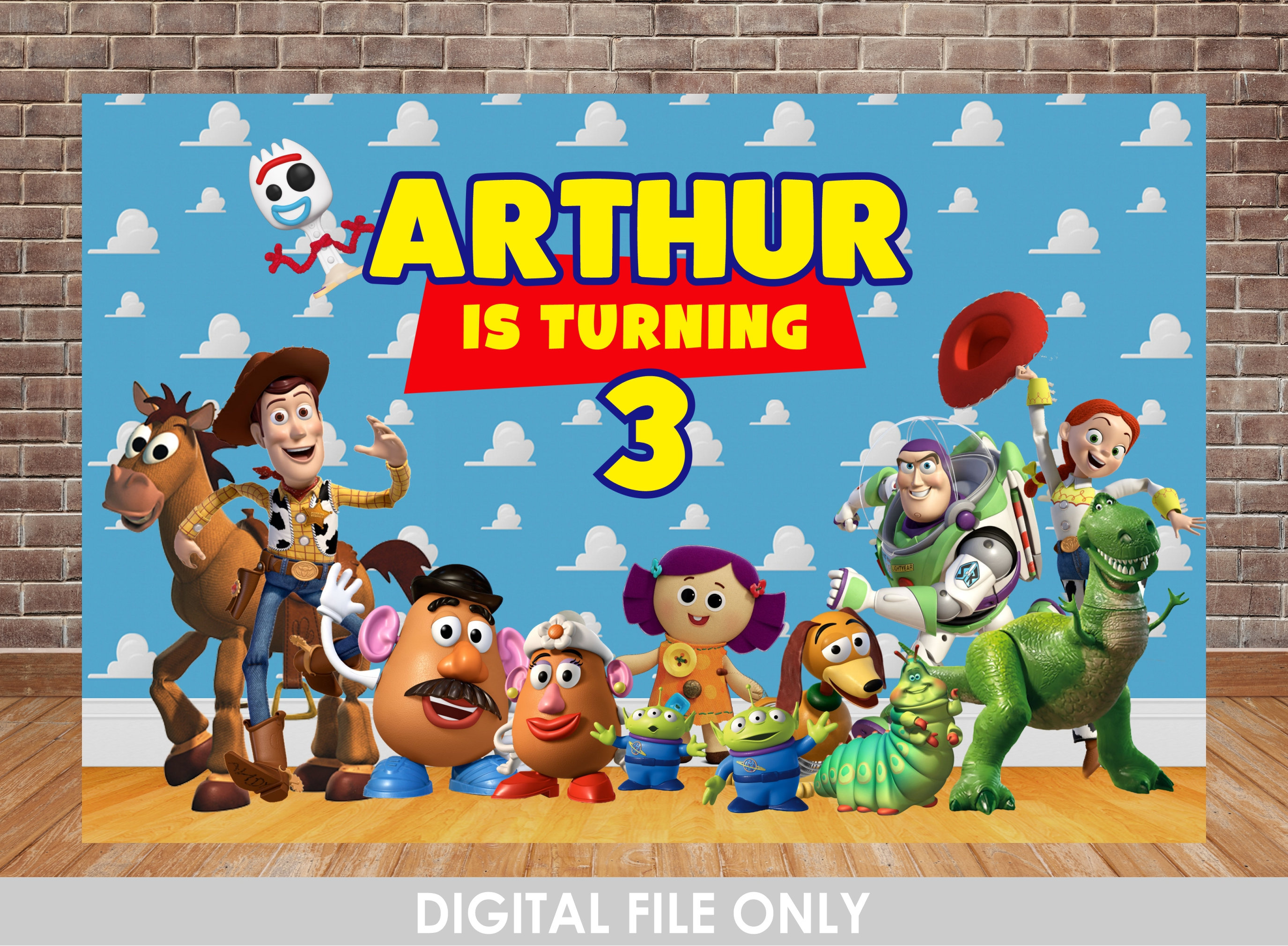 Toy Story Birthday Backdrop Toy Story Birthday Banner - Etsy