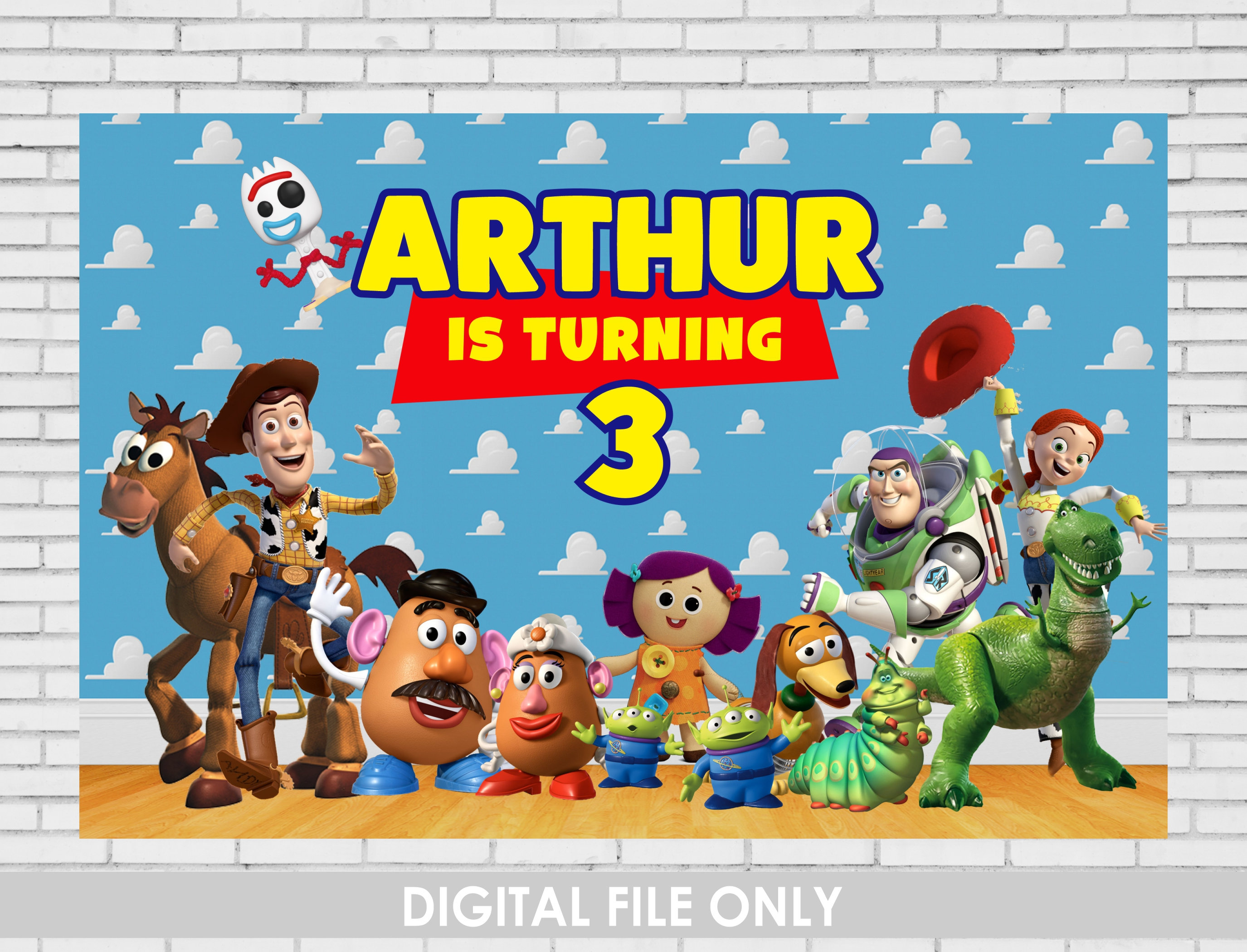 Toy Story Birthday Backdrop Toy Story Birthday Banner - Etsy