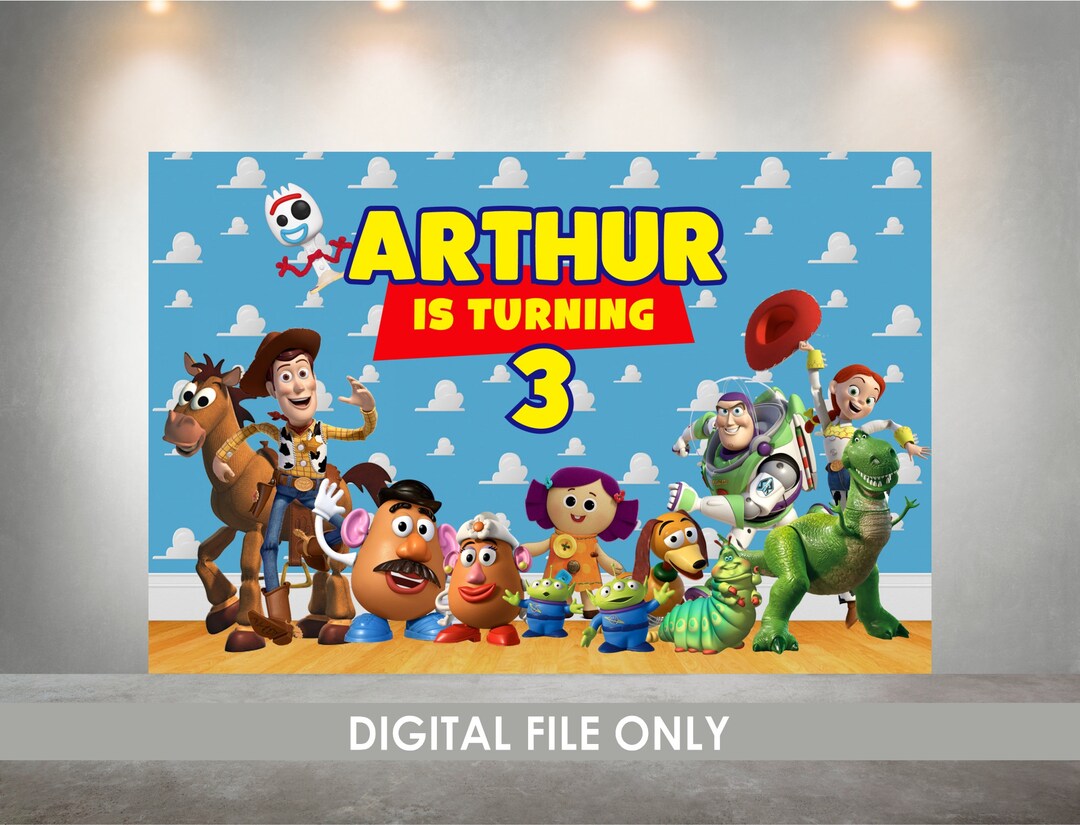 Toy Story Birthday Backdrop Toy Story Birthday Banner - Etsy