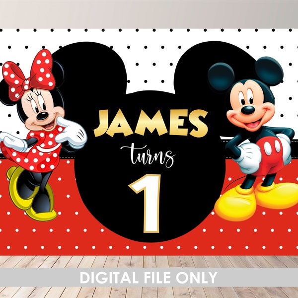 Mickey Minnie Banner - Etsy