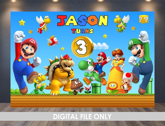 Super Mario Birthday Banner