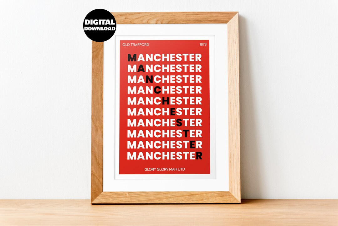 Manchester United Poster Sports Office Art - Man United Poster Instant ...