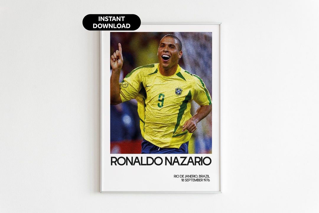 Ronaldo Nazario Football Wall Art - Brazil Fan Gift - Modern Sports ...