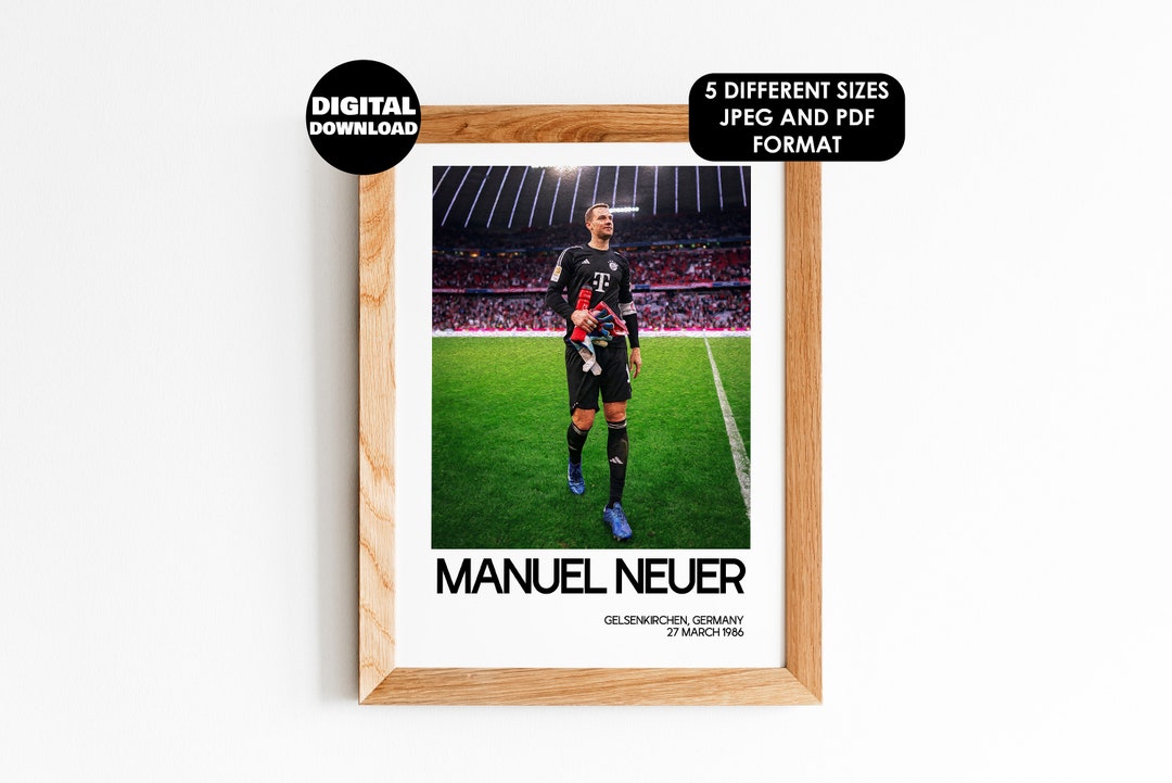 Manuel Neuer Poster Football Wall Art FC Bayern München Fan Gift Modern ...