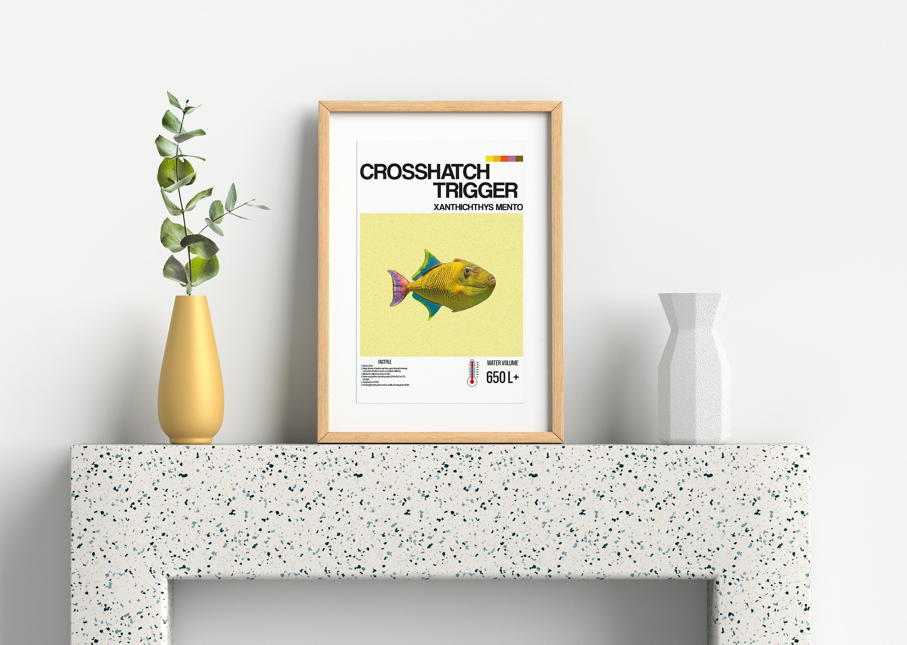 Crosshatch Trigger Poster for Fish Wall Art Design & Aquarium Decor ...