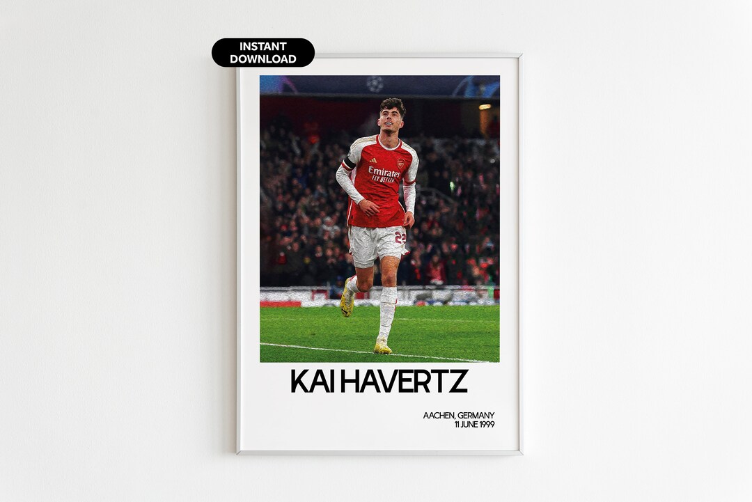 Kai Havertz Football Wall Art - Arsenal Fan Gift - Modern Sports Office ...