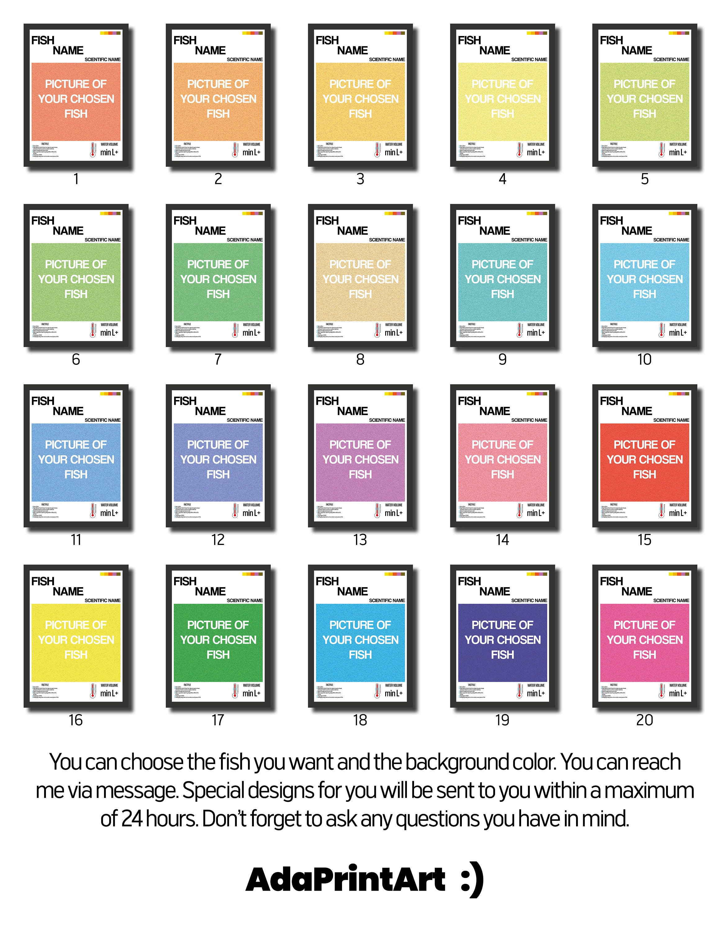 Crosshatch Trigger Poster for Fish Wall Art Design & Aquarium Decor ...