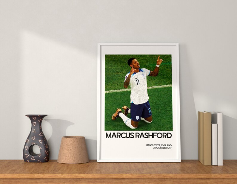 Marcus Rashford Football Wall Art - Manchester United Fan Gift - Modern ...