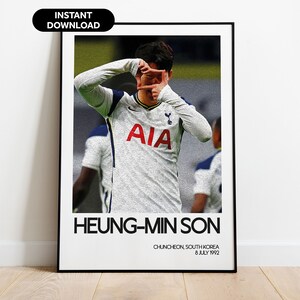 Heung Min Son Football Wall Art - Tottenham Fan Gift - Modern Sports ...