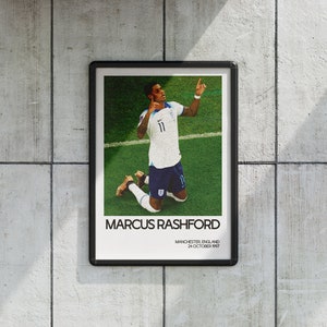 Marcus Rashford Football Wall Art - Manchester United Fan Gift - Modern ...