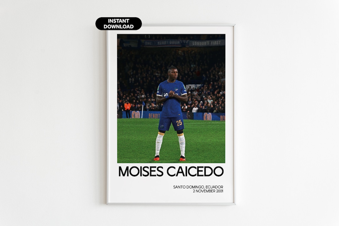 Moises Caicedo Football Wall Art - Chelsea Fan Gift - Modern Sports ...