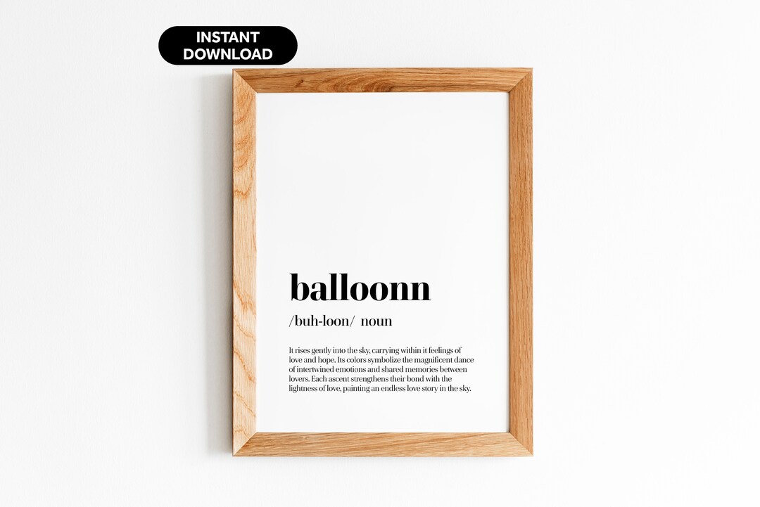 Balloonn Definition Poster - Motivation Wall Art for Positive Vibes and ...