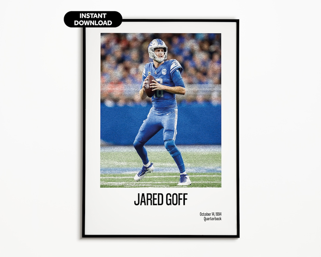 Jared Goff Sports Office Art Nfl Poster Instant Download Nfl Posters ...