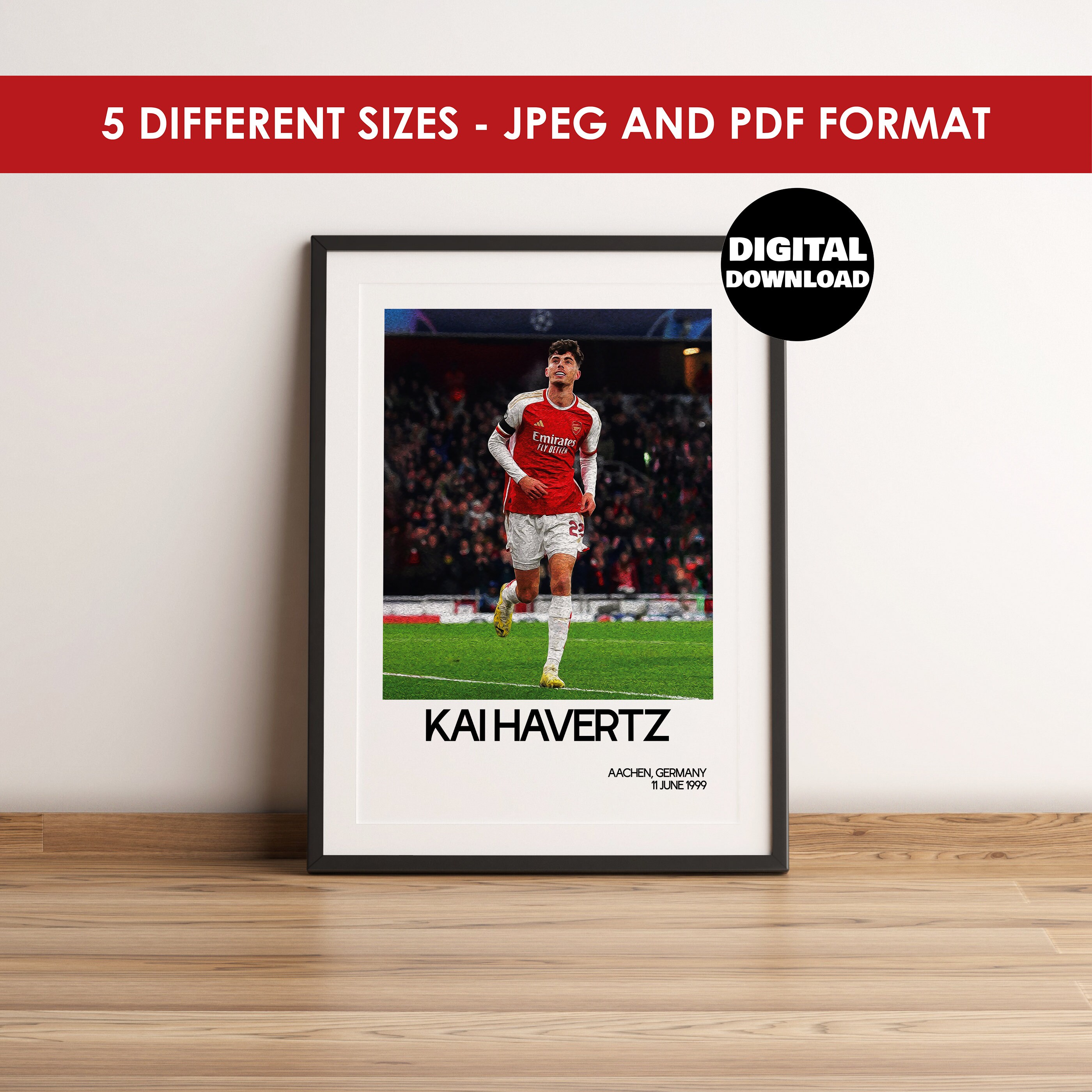 Kai Havertz Football Wall Art Arsenal Fan Gift Modern Sports Office ...