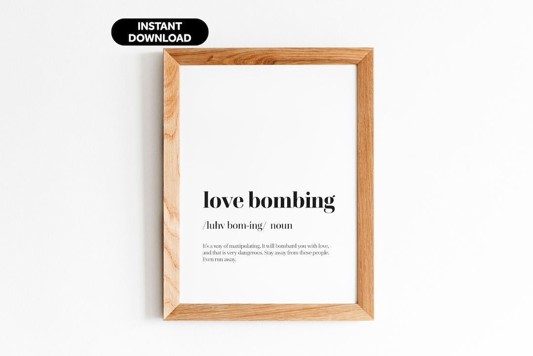 Love Bombing Definition Poster - Motivation Wall Art for Positive Vibes ...