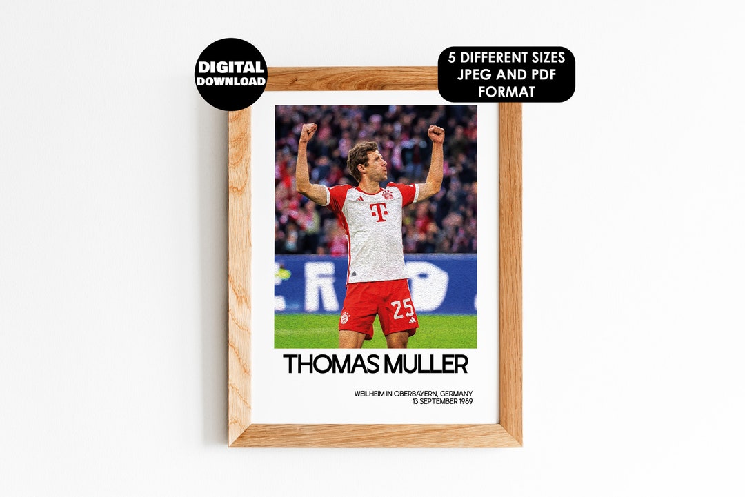 Thomas Müller Poster Football Wall Art FC Bayern München Fan Gift ...