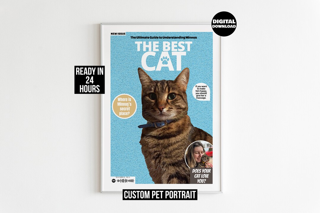 Custom Pet Poster, Magazine Pet Poster Covers, Cat Portraits Download ...