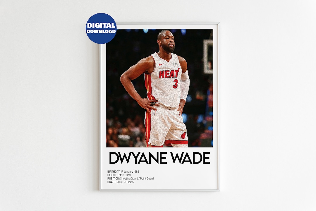 Dwyane Wade Poster - Dwyane Wade Sports Office Art Instant Download ...