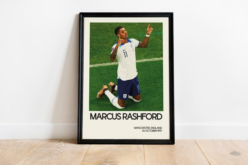 Marcus Rashford Football Wall Art - Manchester United Fan Gift - Modern ...