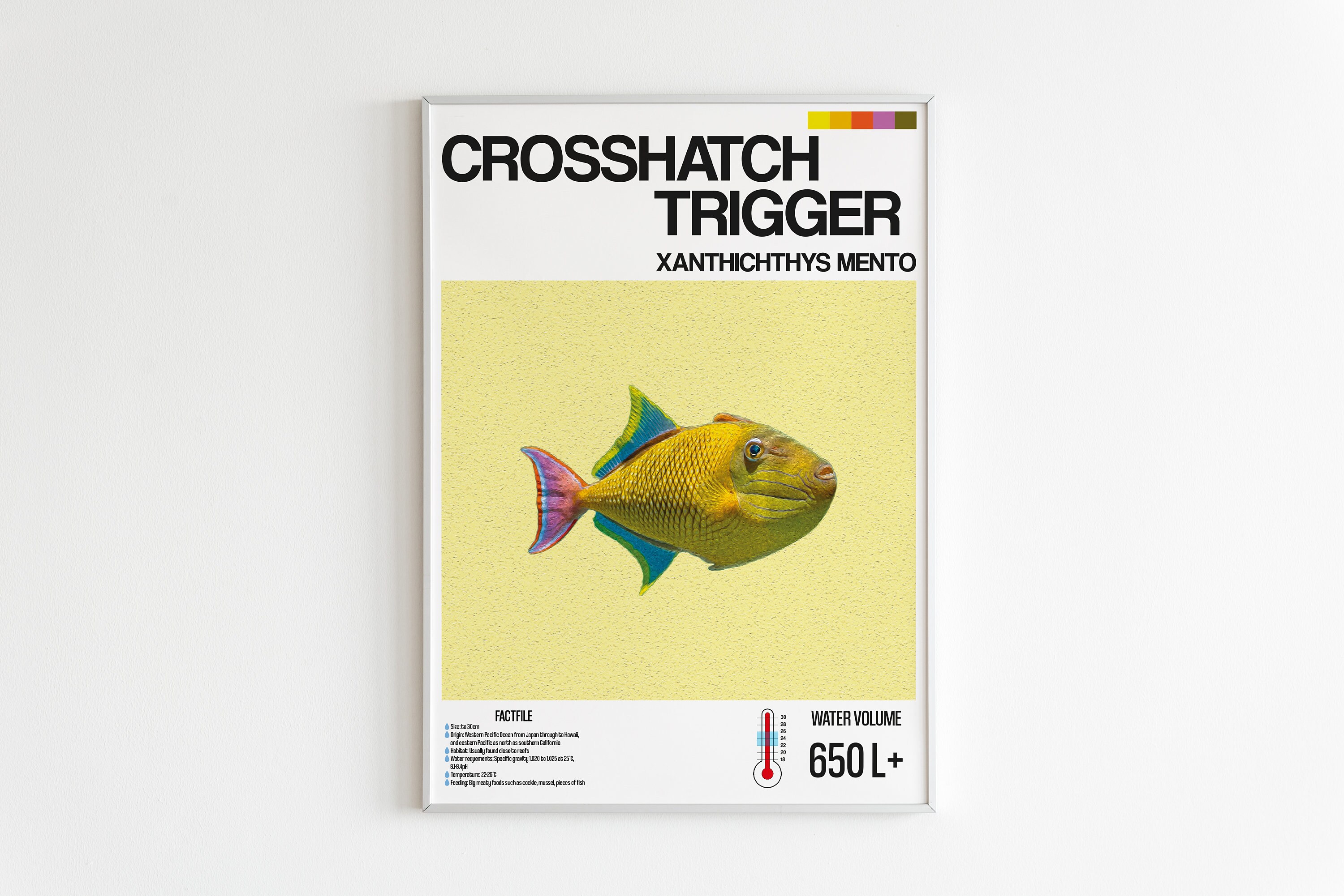 Crosshatch Trigger Poster for Fish Wall Art Design & Aquarium Decor Digital Print for Fish ...