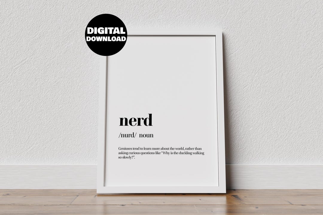 Nerd Definition Poster – Motivational Digital Wall Art for Positive ...