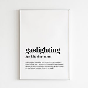 3 Set Poster Love Bombing Gaslighting Ghosting Definition Poster ...