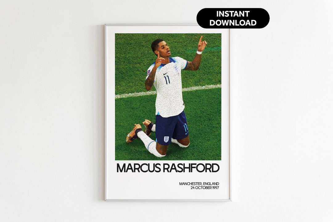 Marcus Rashford Football Wall Art - Manchester United Fan Gift - Modern ...