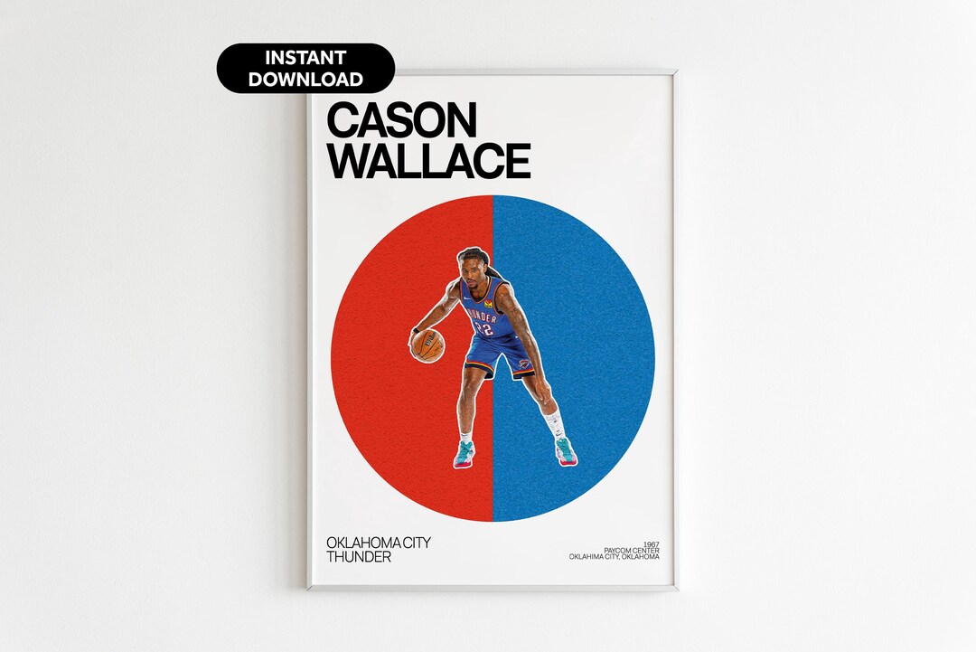 Cason Wallace Poster - Basketball Wall Art - Oklahoma City Thunder ...