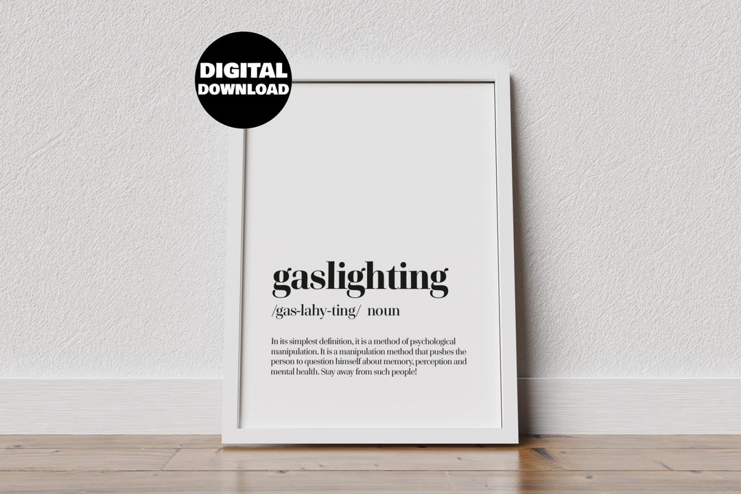 Gaslighting Definition Poster – Motivational Digital Wall Art for ...