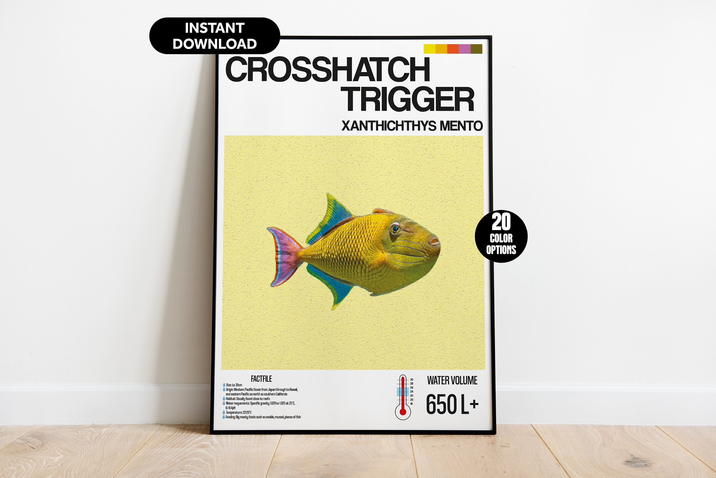 Crosshatch Trigger Poster for Fish Wall Art Design & Aquarium Decor ...