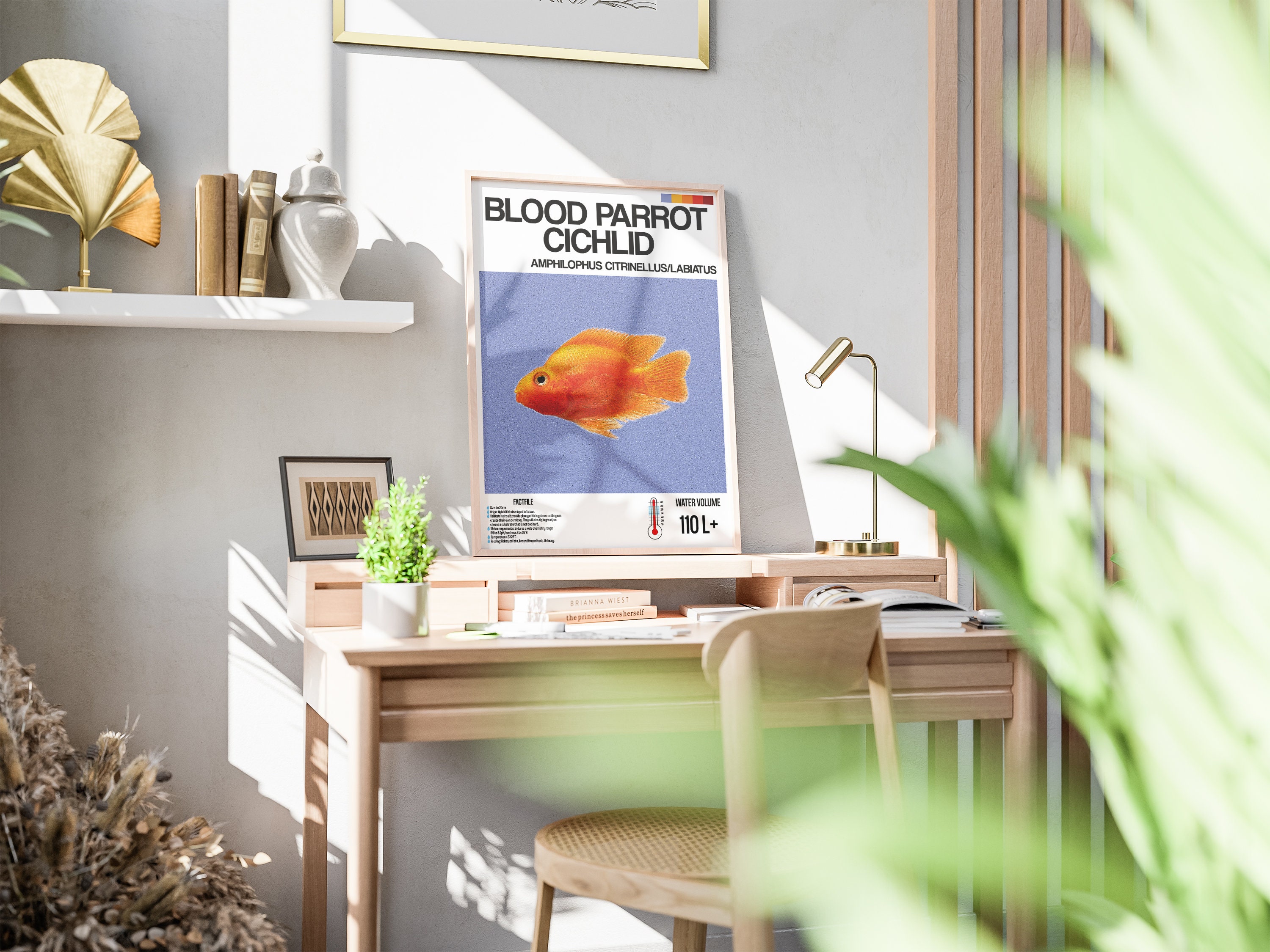 Blood Parrot Cichlid Fish Poster for Fish Wall Art Design & Aquarium ...