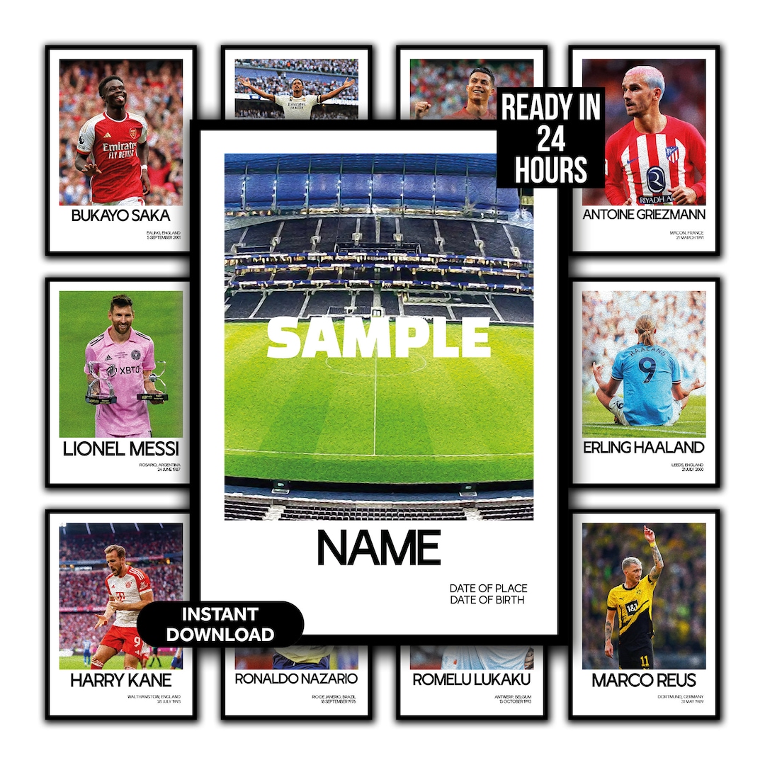 Custom Football Player Poster, Choose Your Own Football Player Poster ...