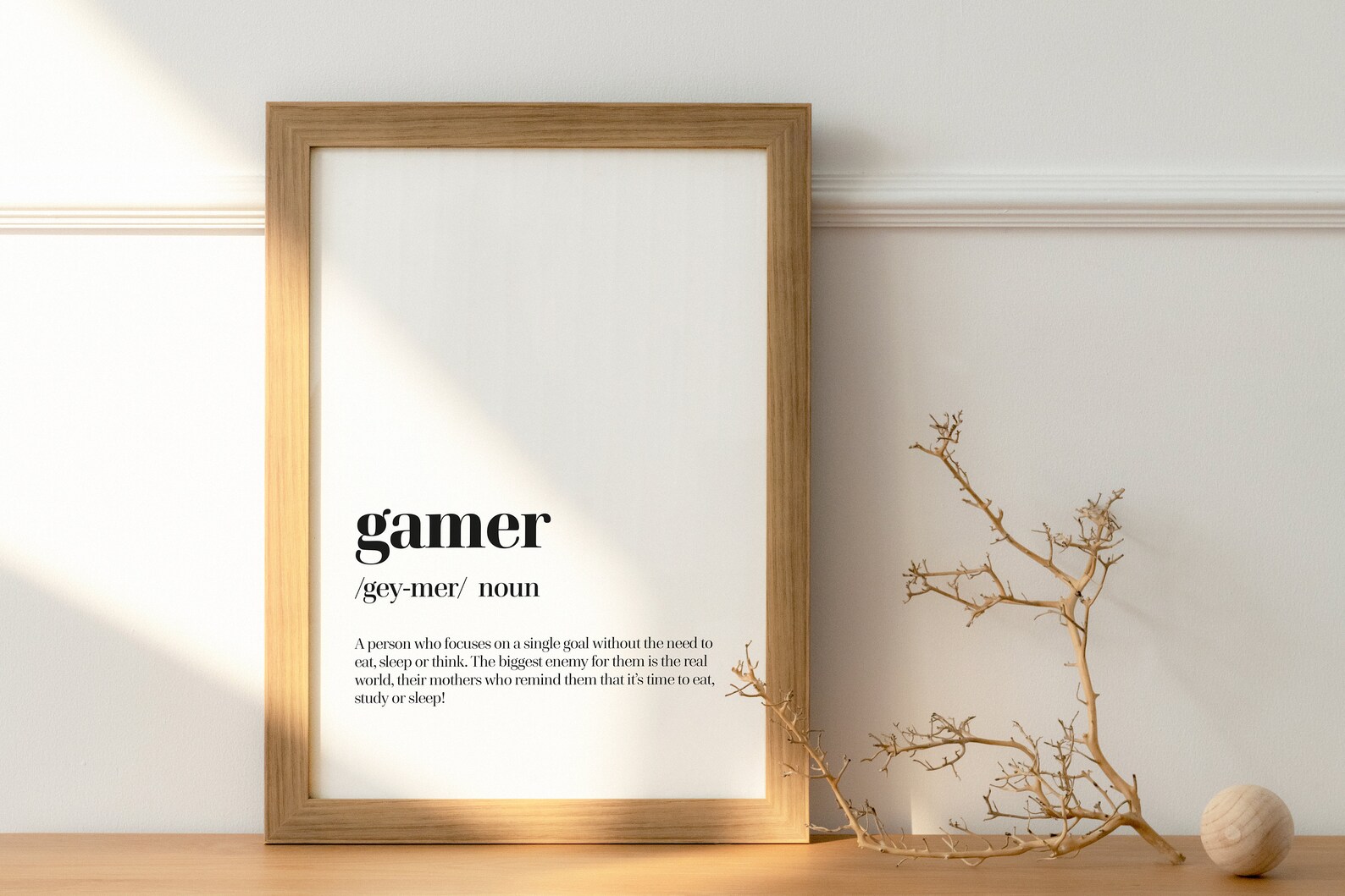 Gamer Definition Poster - Motivation Wall Art for Positive Vibes and ...