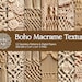 Boho Macrame Texture Seamless Patterns, Digital Papers, Crochet Knit ...