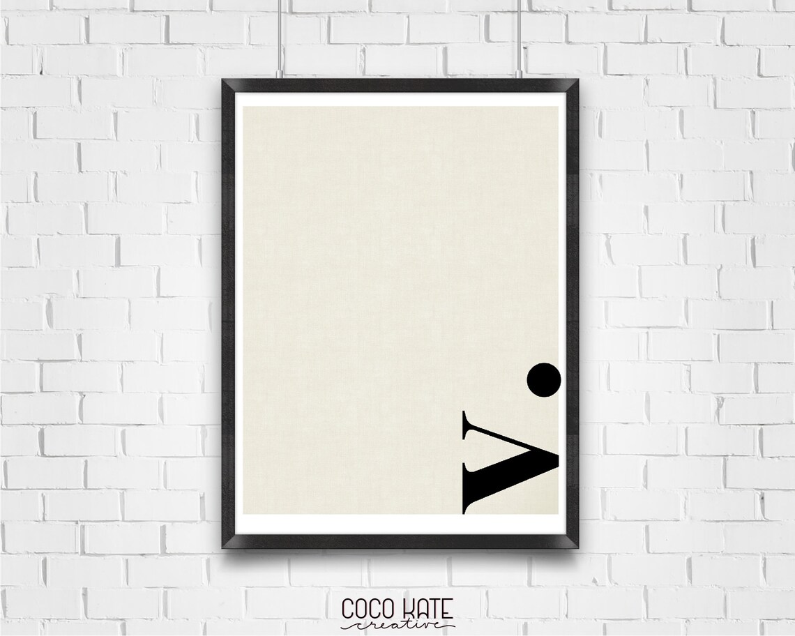 Vintage Typewriter Letter V Digital Wall Art - Retro Print for Home ...