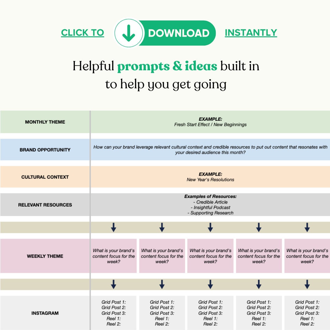 Ultimate Content Planner and Content Calendar Template: Instant ...