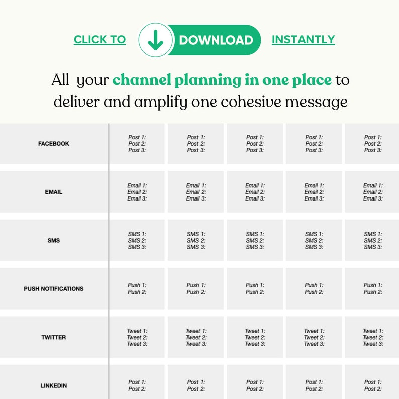 Ultimate Content Planner and Content Calendar Template: Instant ...