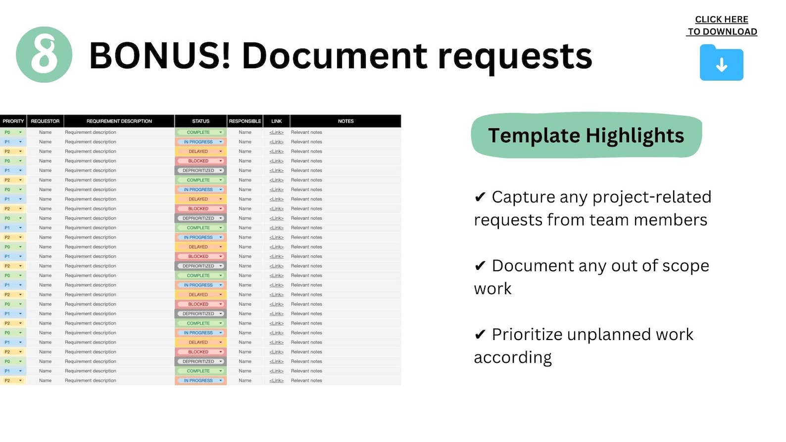 Ultimate Project Management Toolkit: 8 Instant Download Excel Sheet ...