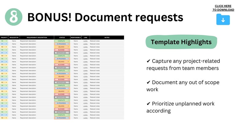 Ultimate Project Management Toolkit: 8 Instant Download Excel Sheet ...