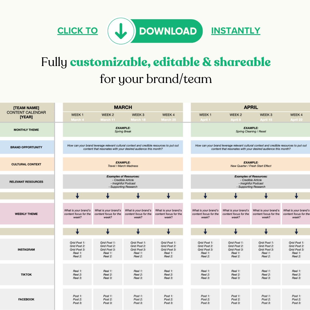 Ultimate Content Planner and Content Calendar Template: Instant ...