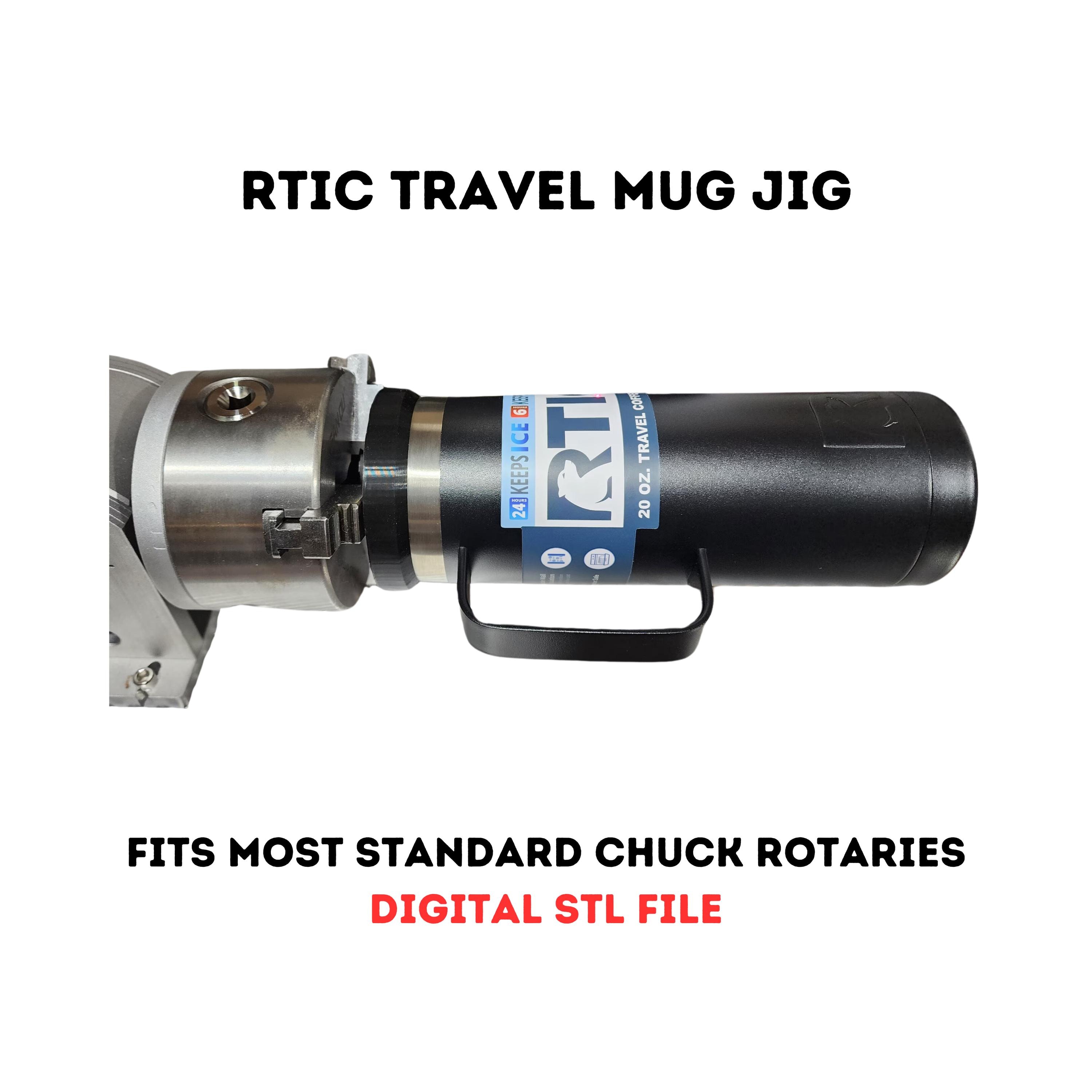 RTIC Travel Mug Threaded Chuck Rotary Tumbler Holder Jig Quick Change ...