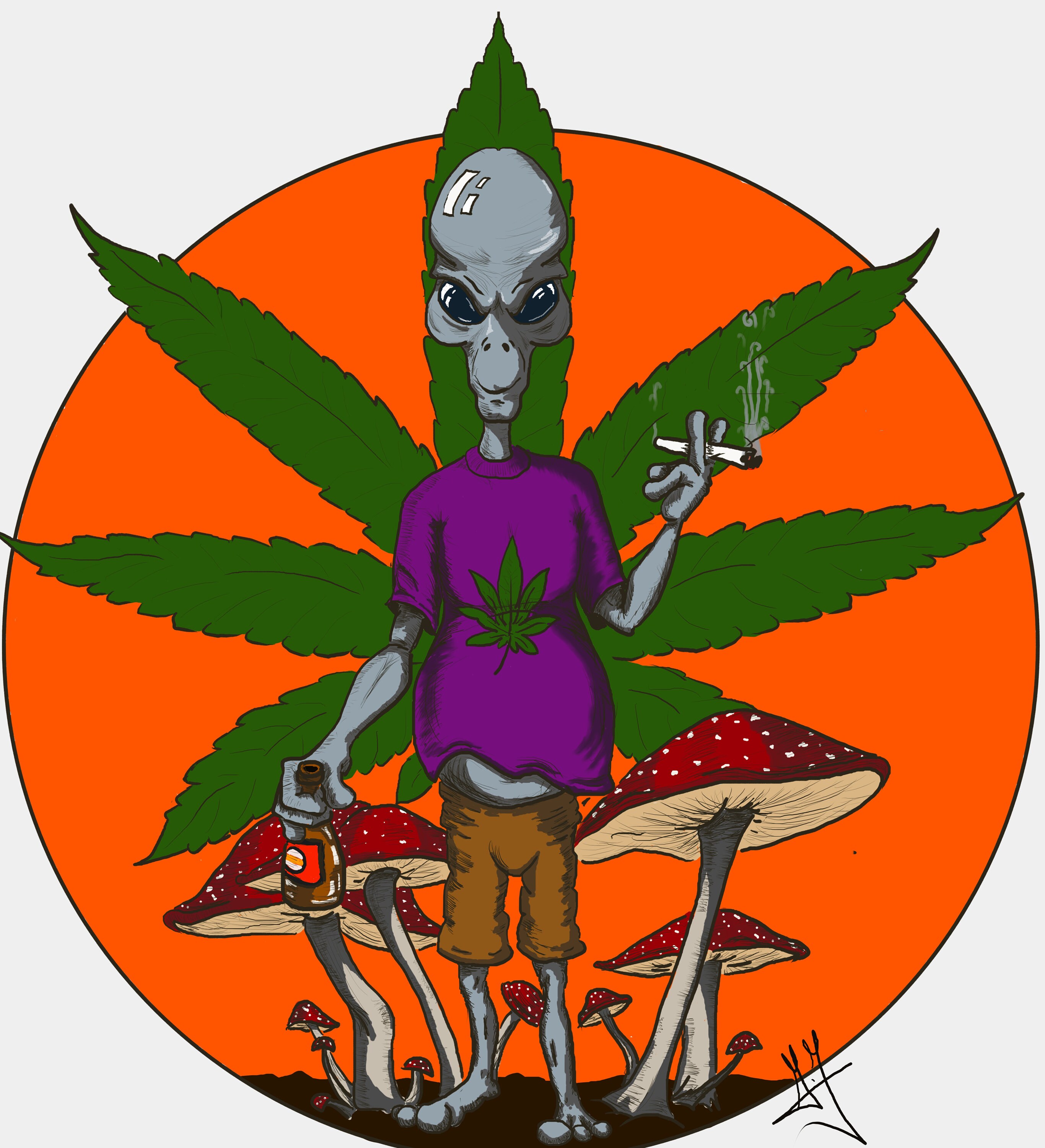 Stoner Alien Printable Digital File. - Etsy