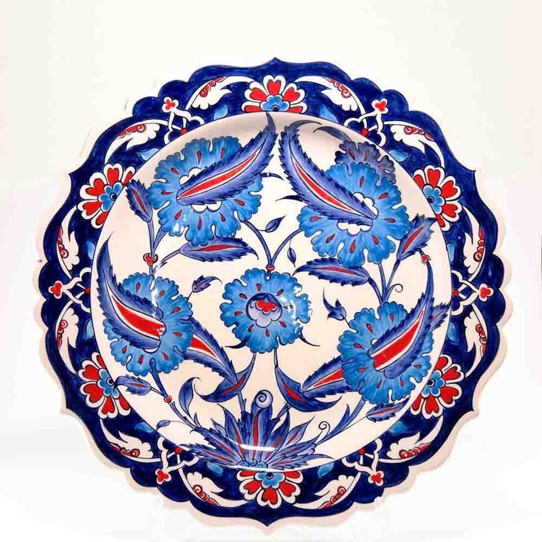Handmade Delft Blue Ceramic Plate: Turkish Pottery Wall Decor - Etsy