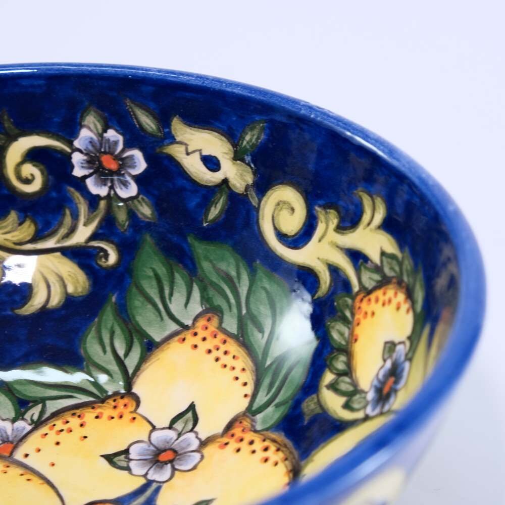 Amalfi Lemon Ceramic Bowl – Blue – Italian Design Serving Dish - Etsy