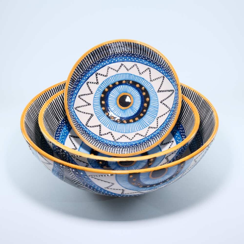 Evil Eye Ceramic Plate: Handmade Turkish Pottery Dinnerware - Etsy