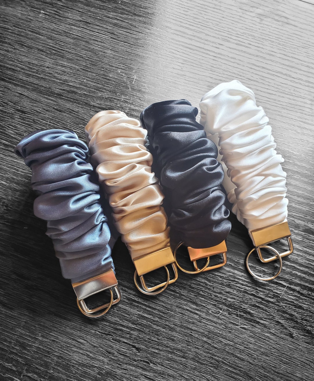 Keyfob Satin Scrunchie Keychain Scrunchie Keyfob Bracelet - Etsy