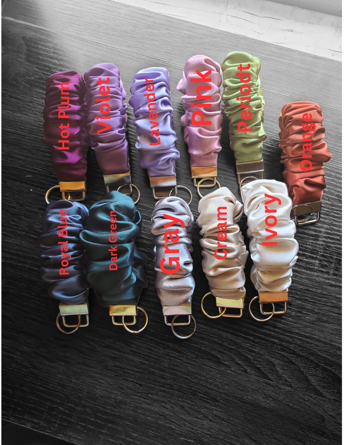 Scrunchie Keychain Wristlet, Scrunchie Key Fob Bracelet, Satin ...