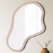 Wavy Mirror, Rustic Irregular Wood-framed, Aesthetic Wall Mirror, Large ...